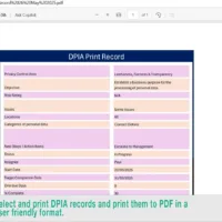 DPIA MS-Excel Management Tool - Privacy Impact Assessment Template