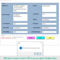 DPIA MS-Excel Management Tool - Privacy Impact Assessment Template